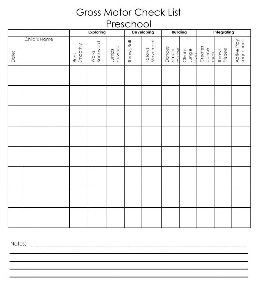 Editable Checklist Template Samples Preschool Learning And Teaching 