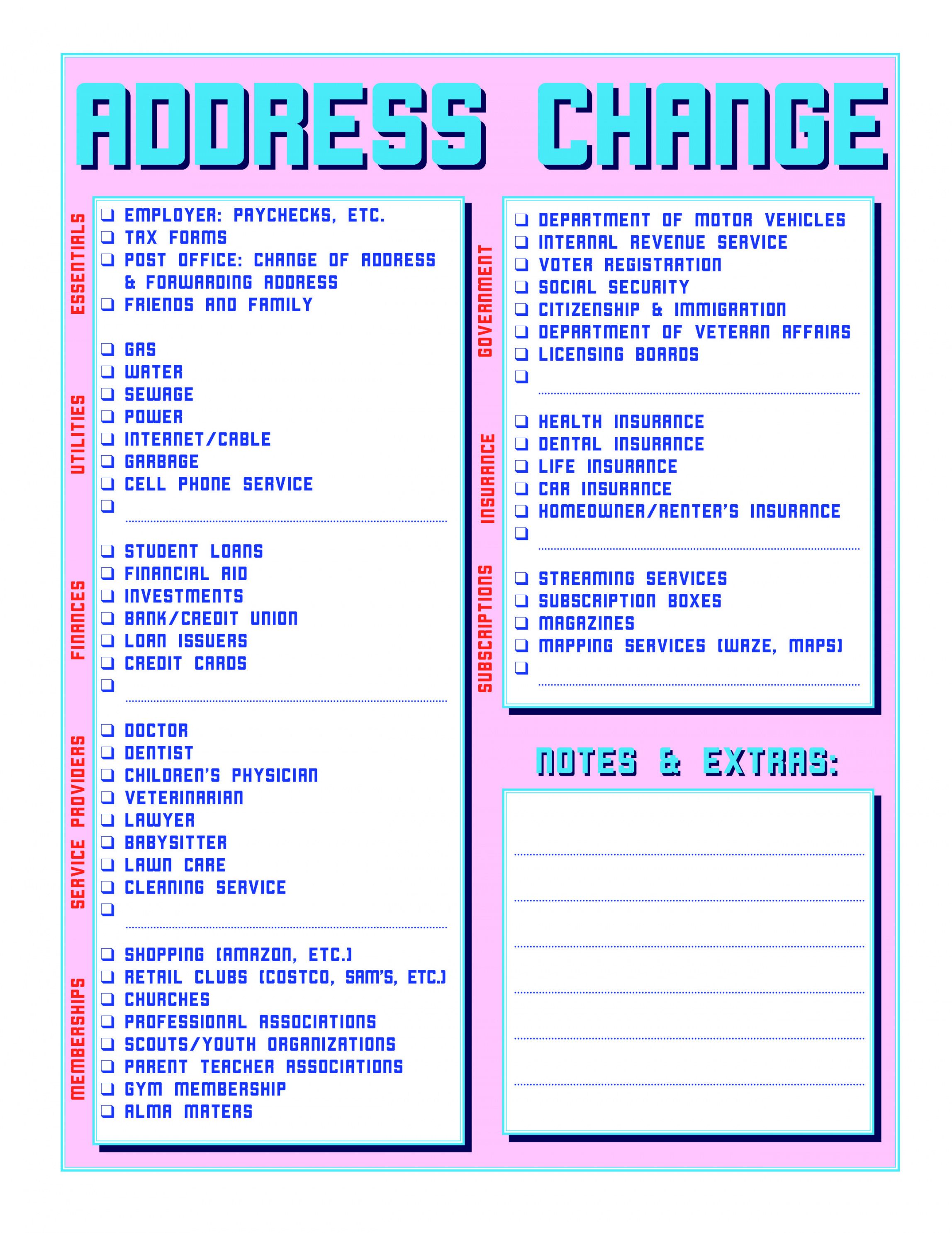 Checklist For Moving Pikollondon