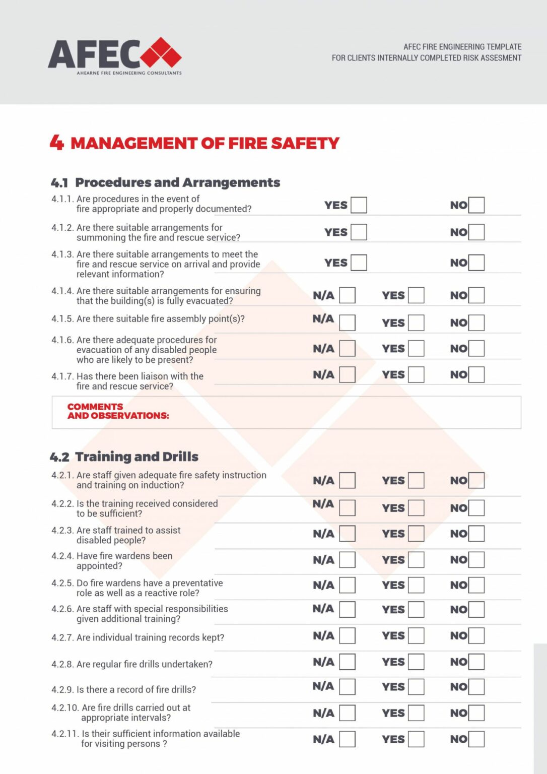 Free Fire Safety Risk Assessment Checklist Template What To Do After ... Free Fire Safety Risk Assessment Checklist Template What To Do After ...