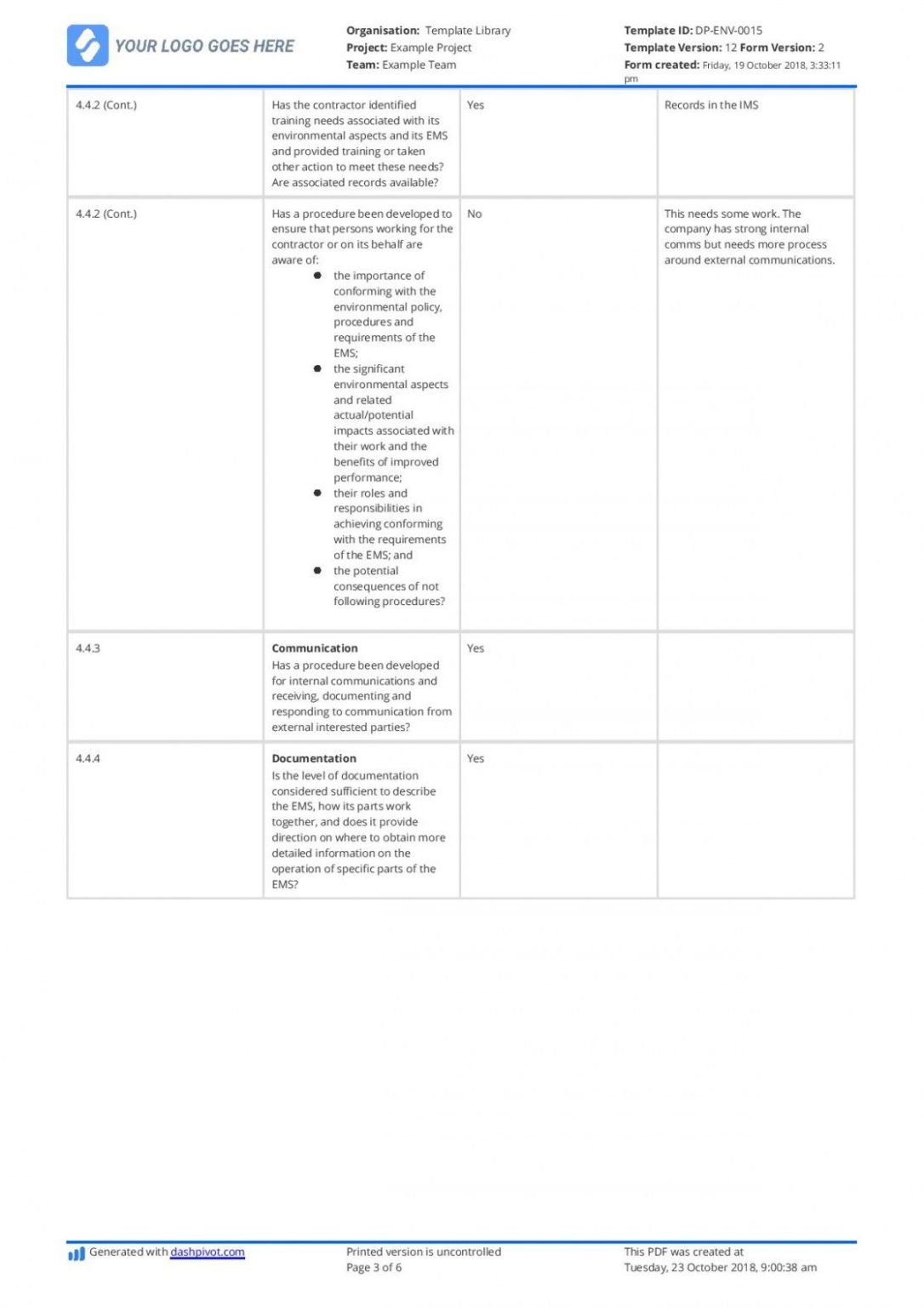 Free Free Environmental Audit Checklist Better Than Xls Excel And Pdf ...