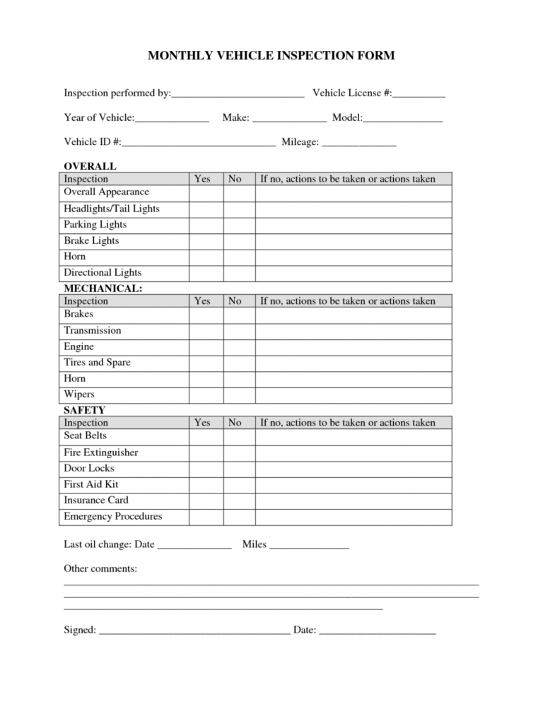 Free Monthly Safety Checklist Template Examples And Forms Monthly ...