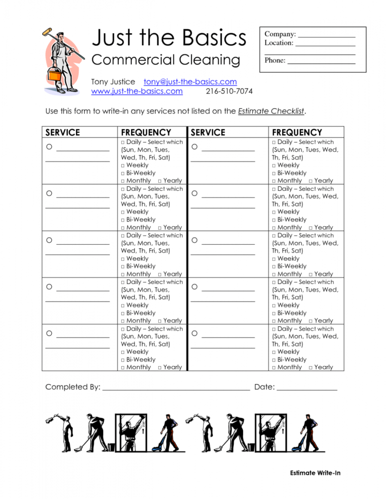 Free Office Cleaning Checklist Commercial Printable Diy Supplies Free Office Cleaning Checklist Commercial Printable Diy Supplies