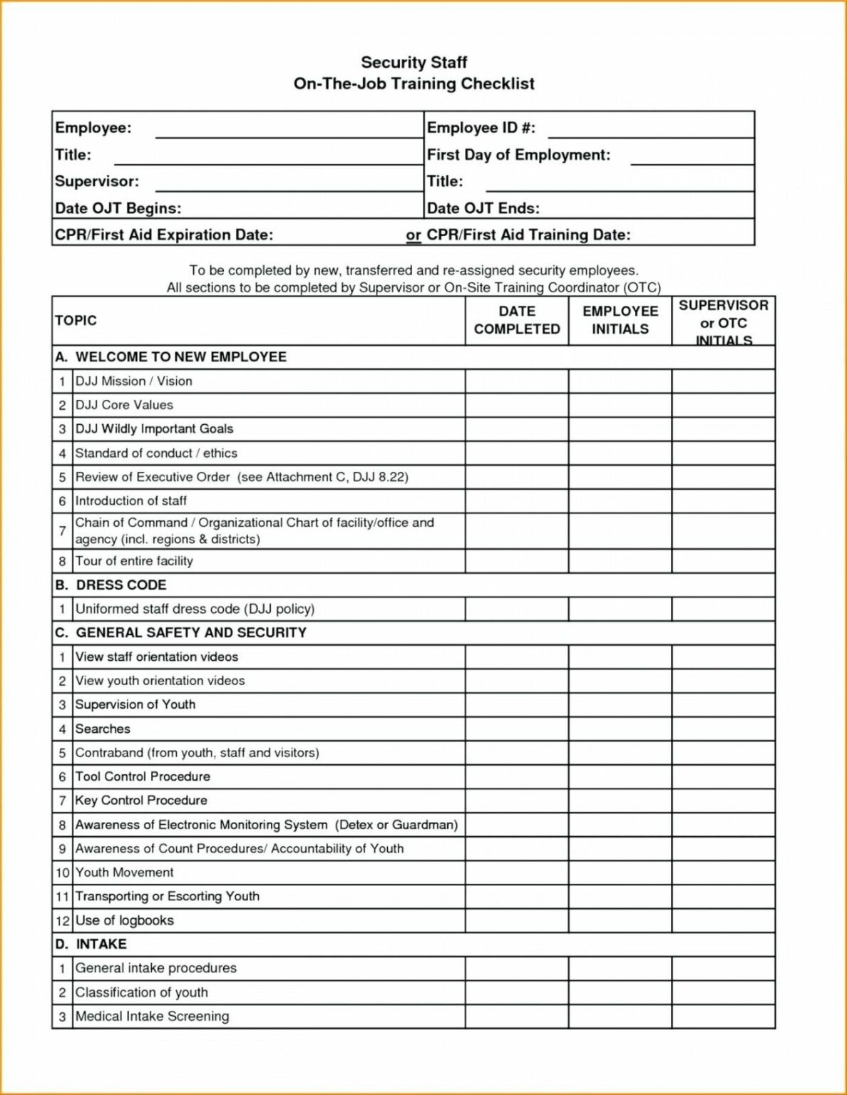 New Hire Hecklist Format Template Pdf Employee Shrm Form Orientation New Employee Training