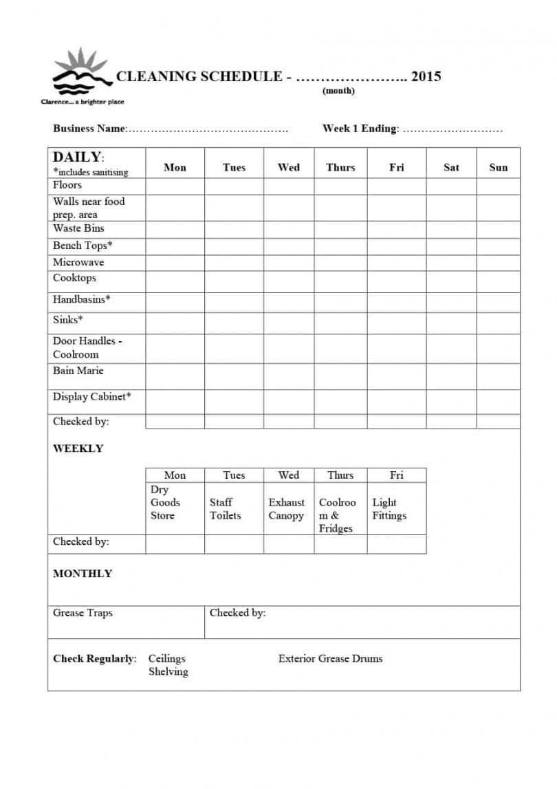 Printable 40 Printable House Cleaning Checklist Templates Template 