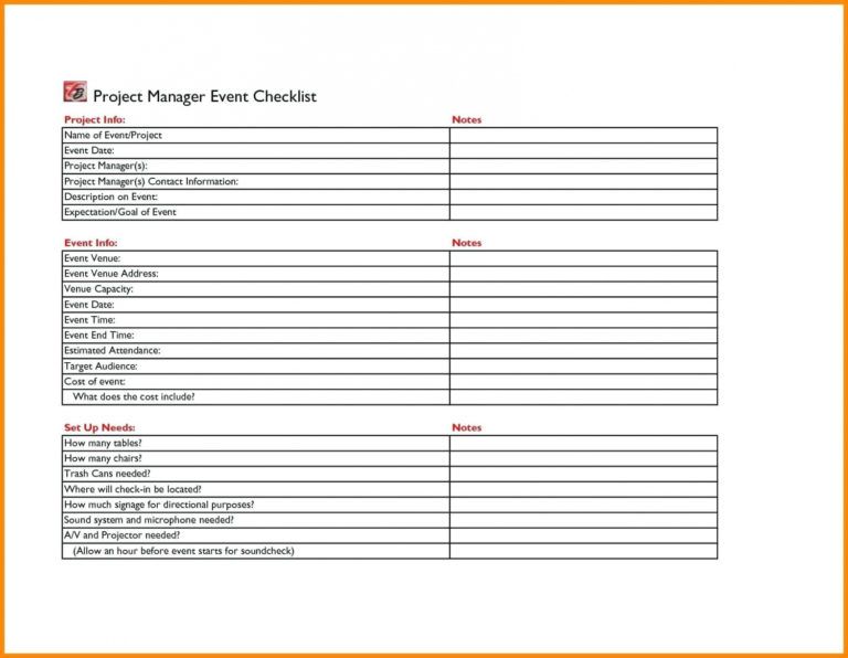 Printable Free Checklist Template New Project Management Timeline ...