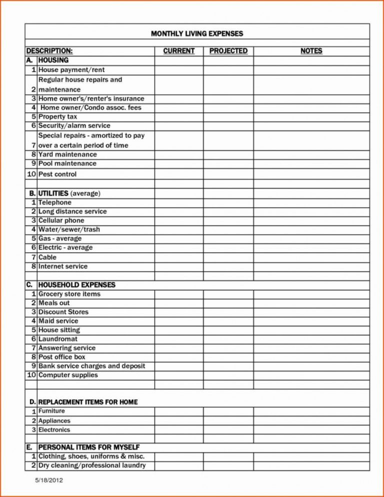 Free Spreadsheet Condo Expenses Follow This Template To Create 