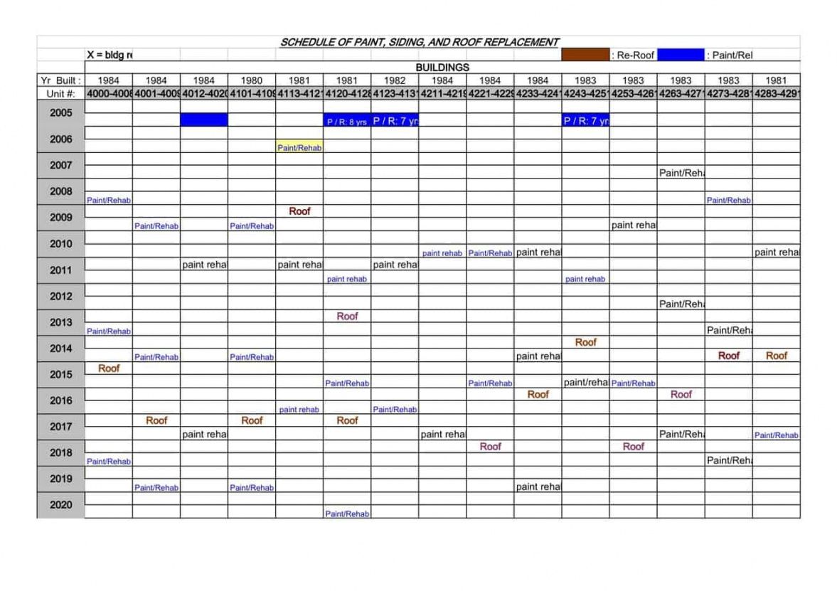 Printable 2 Building Maintenance Schedule Templates Word Excel Formats 