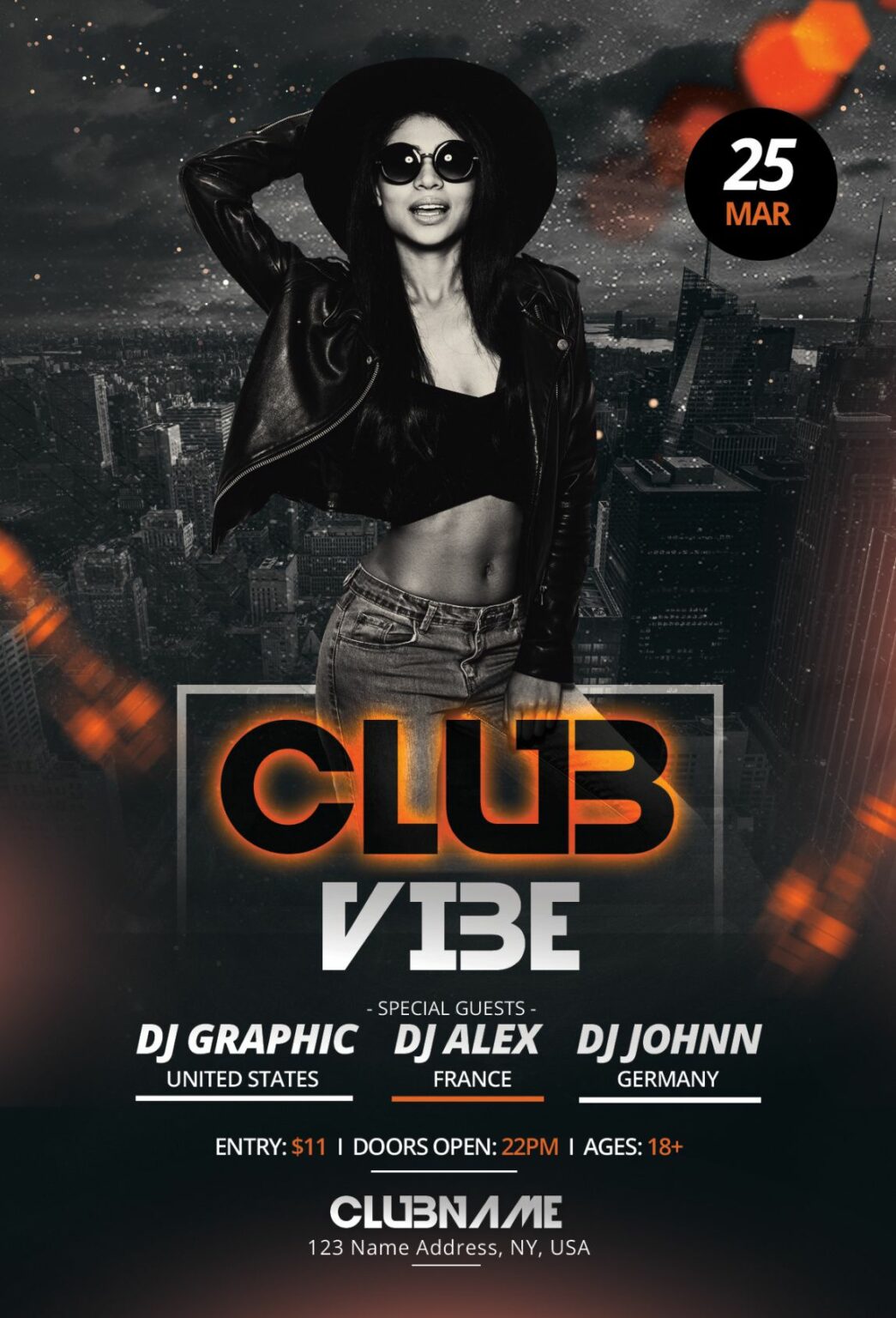 Club Vibe Free Photoshop Psd Flyer Template Psdflyer Club Promo Flyer 