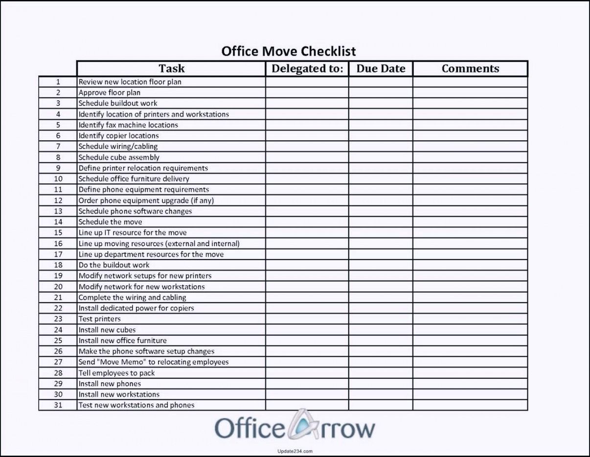 Office Relocation Budget Template