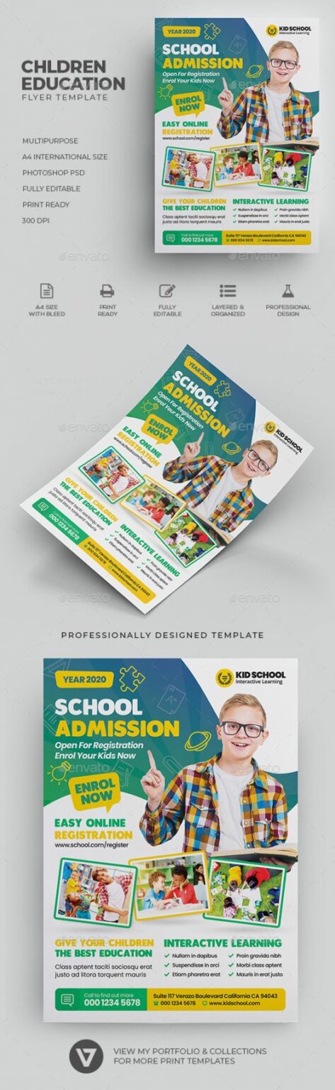 Free School Admission Flyer Graphics Designs & Templates Trunk Show ...