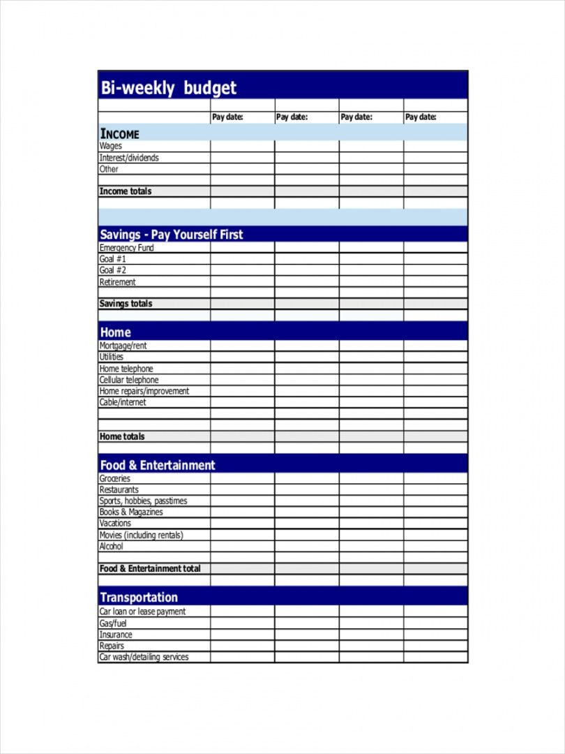 Sample Free 9 Biweekly Budget Examples Samples In Google Docs Bi 