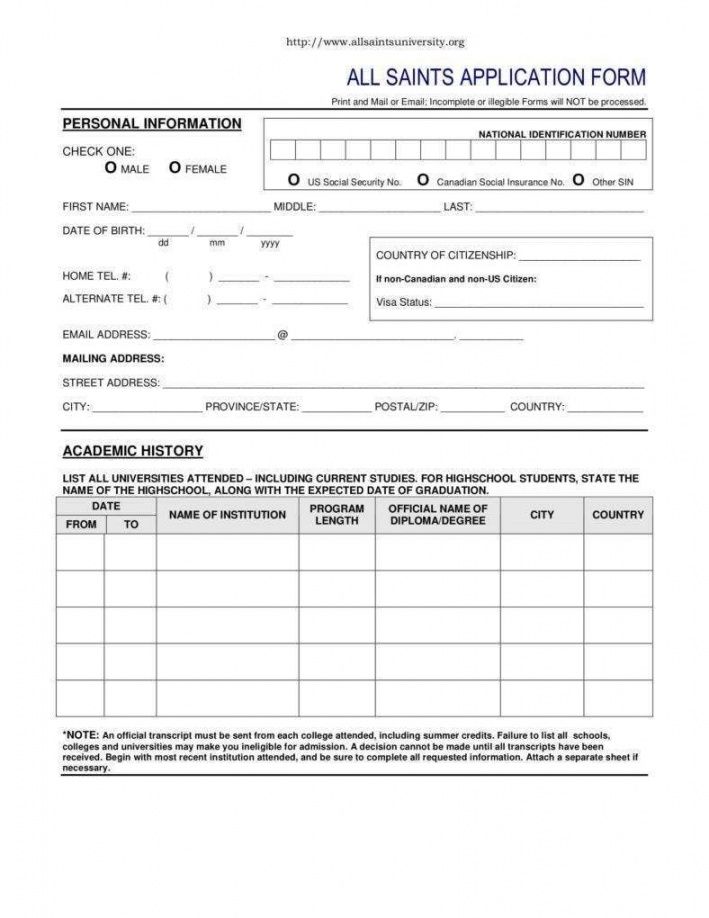 College Application Checklist Template