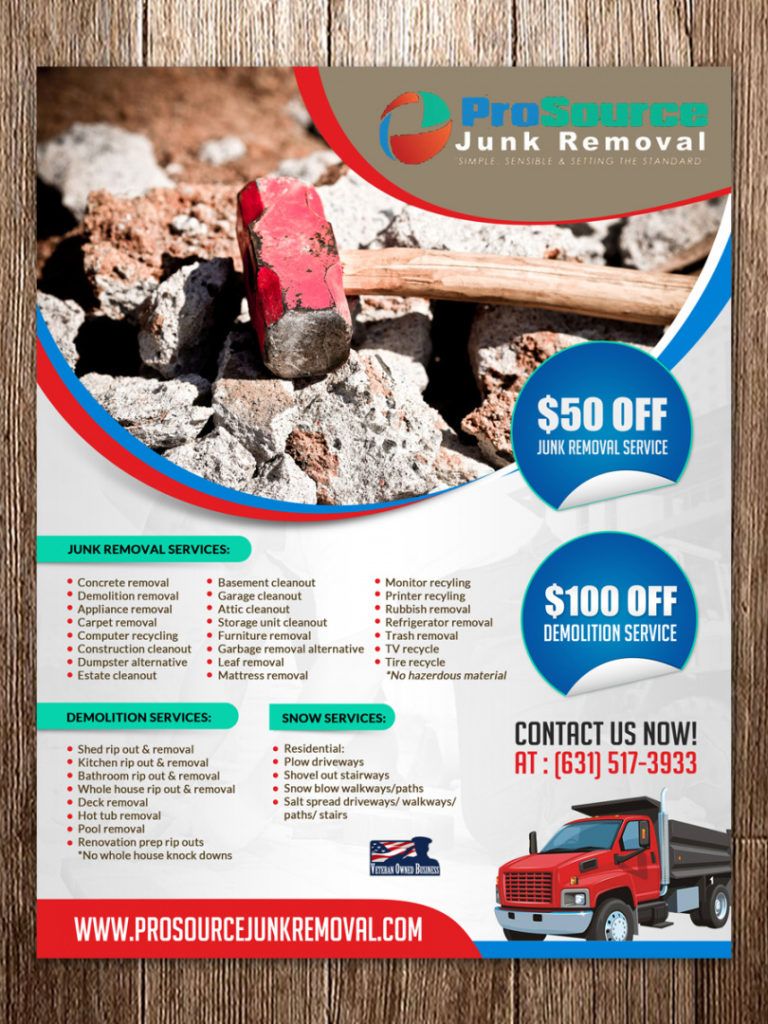 Bold Playful Flyer Design Job Flyer Brief For A Company In Junk Removal 