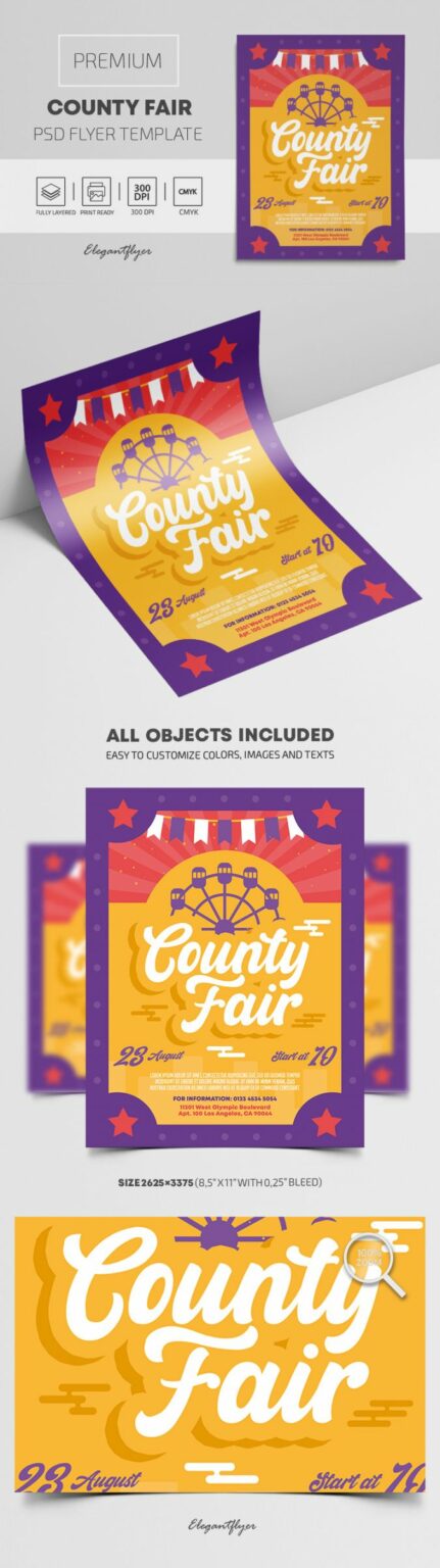 County Fair Premium Psd Flyer Template County Fair Flyer Template Doc ...