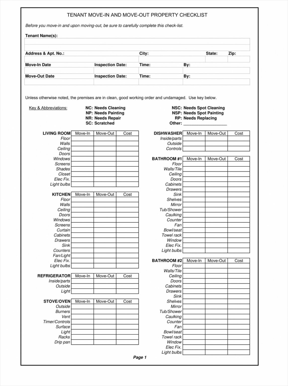 Editable 11 Rental Checklist Examples Pdf Examples Rental Inspection 
