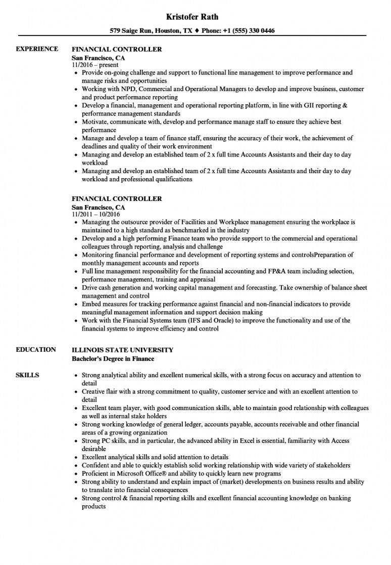 Financial Controller Job Description Template - Dremelmicro
