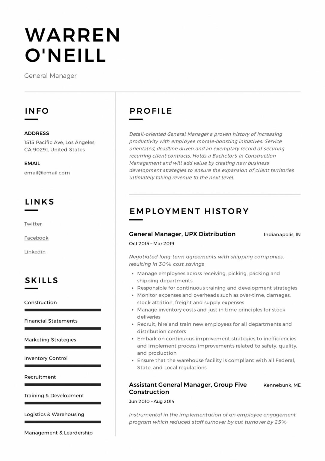 General Manager Resume & Writing Guide 12 Resume Examples General ... General Manager Resume & Writing Guide 12 Resume Examples General ...