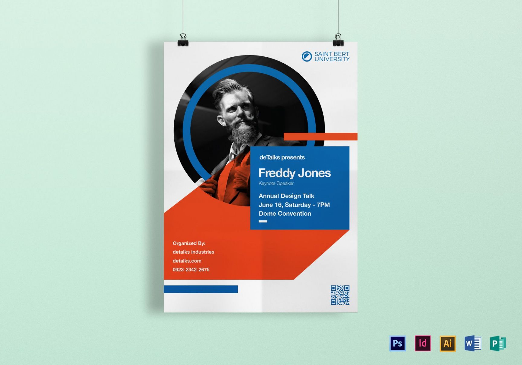 Keynote Speaker Poster Design Template In Psd Word Motivational Speaker 