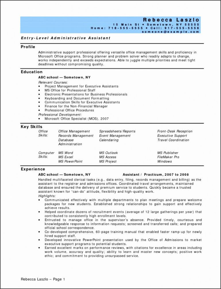 Professional Executive Administrative Assistant Job Description 