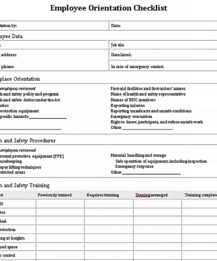 Observation Checklist Template