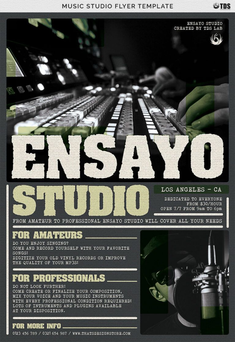 Music Studio Flyer Template By Thats Design Store Music School Flyer ...