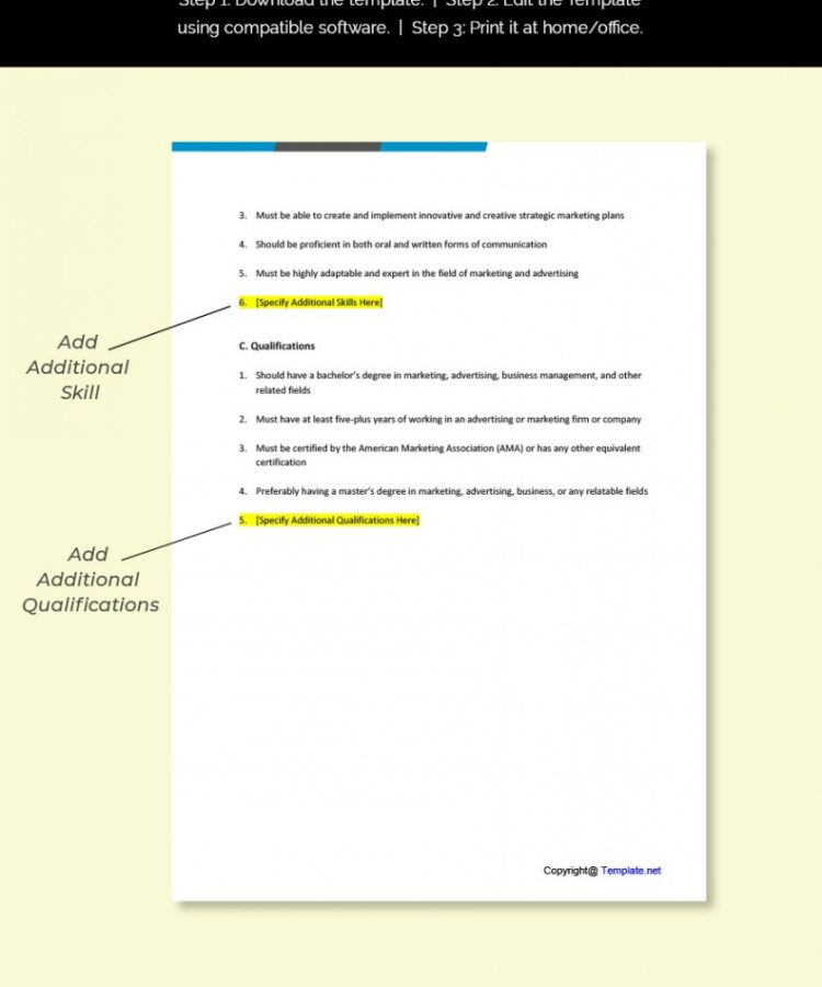 Functional Job Description Template