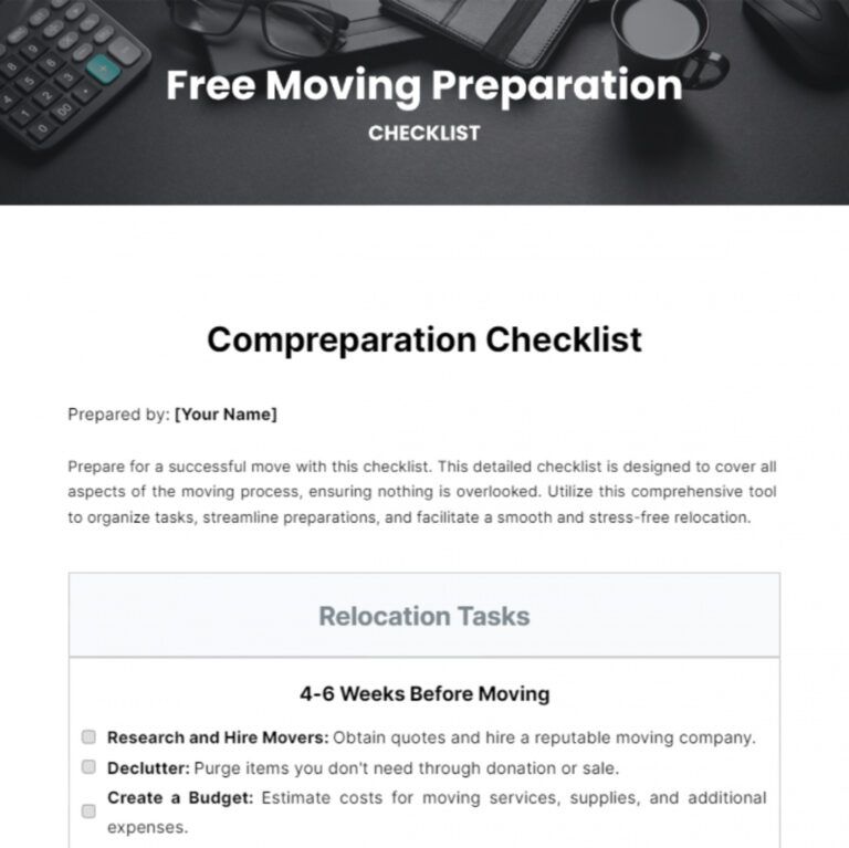 Moving Out Of State Checklist Template - Dremelmicro