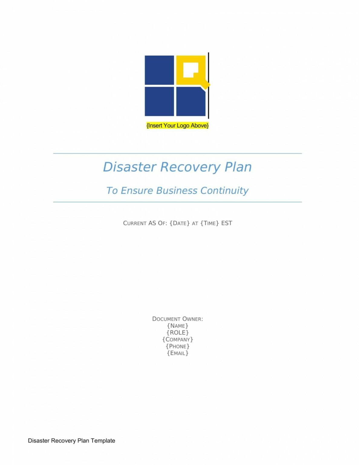 Checklist Disaster Recovery Plan Template - Dremelmicro