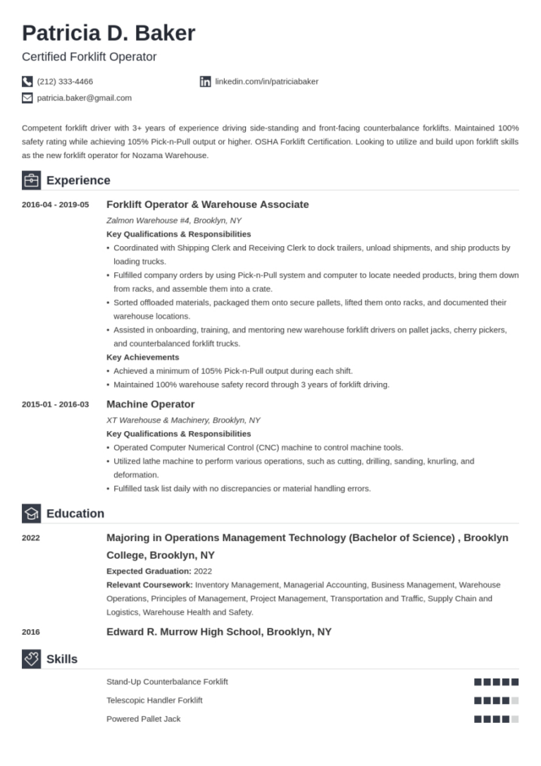 Forklift Driver Job Description Template - Dremelmicro