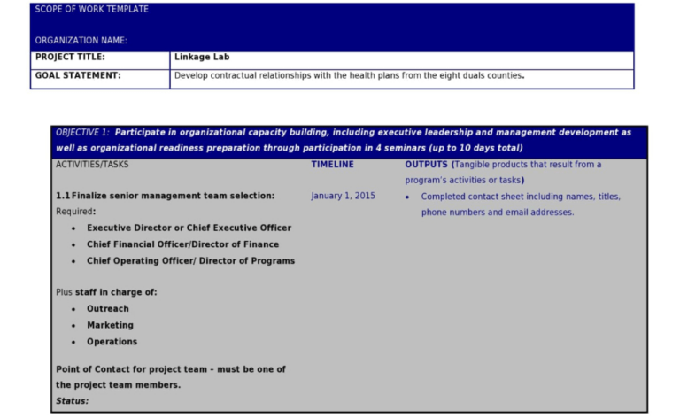 Logistics Scope Of Work Template - Dremelmicro