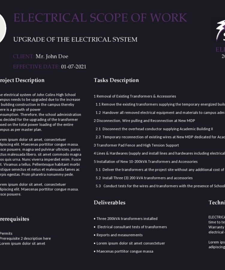 Home Remodel Scope Of Work Template - Dremelmicro